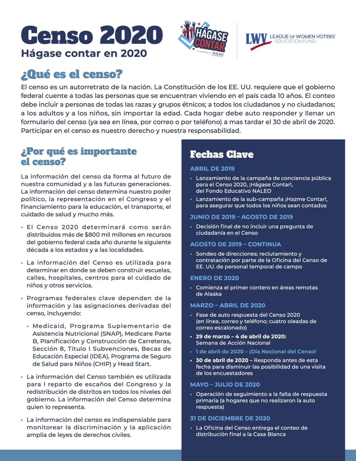 Censo de los Estados Unidos 2020/ U.S. Census 2020 – Spanish - Global ...
