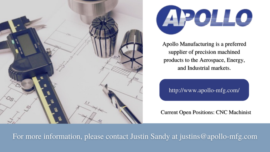Apollo Manufacturing – CNC Machinist - Global Cleveland